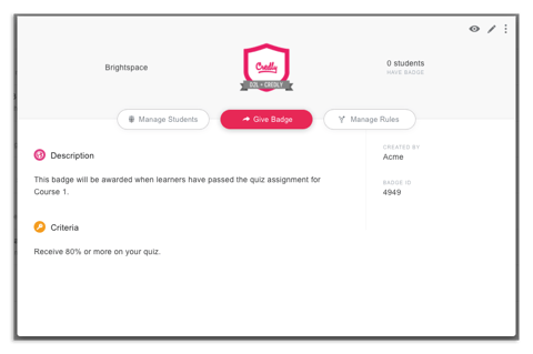 Credly D2L Integration