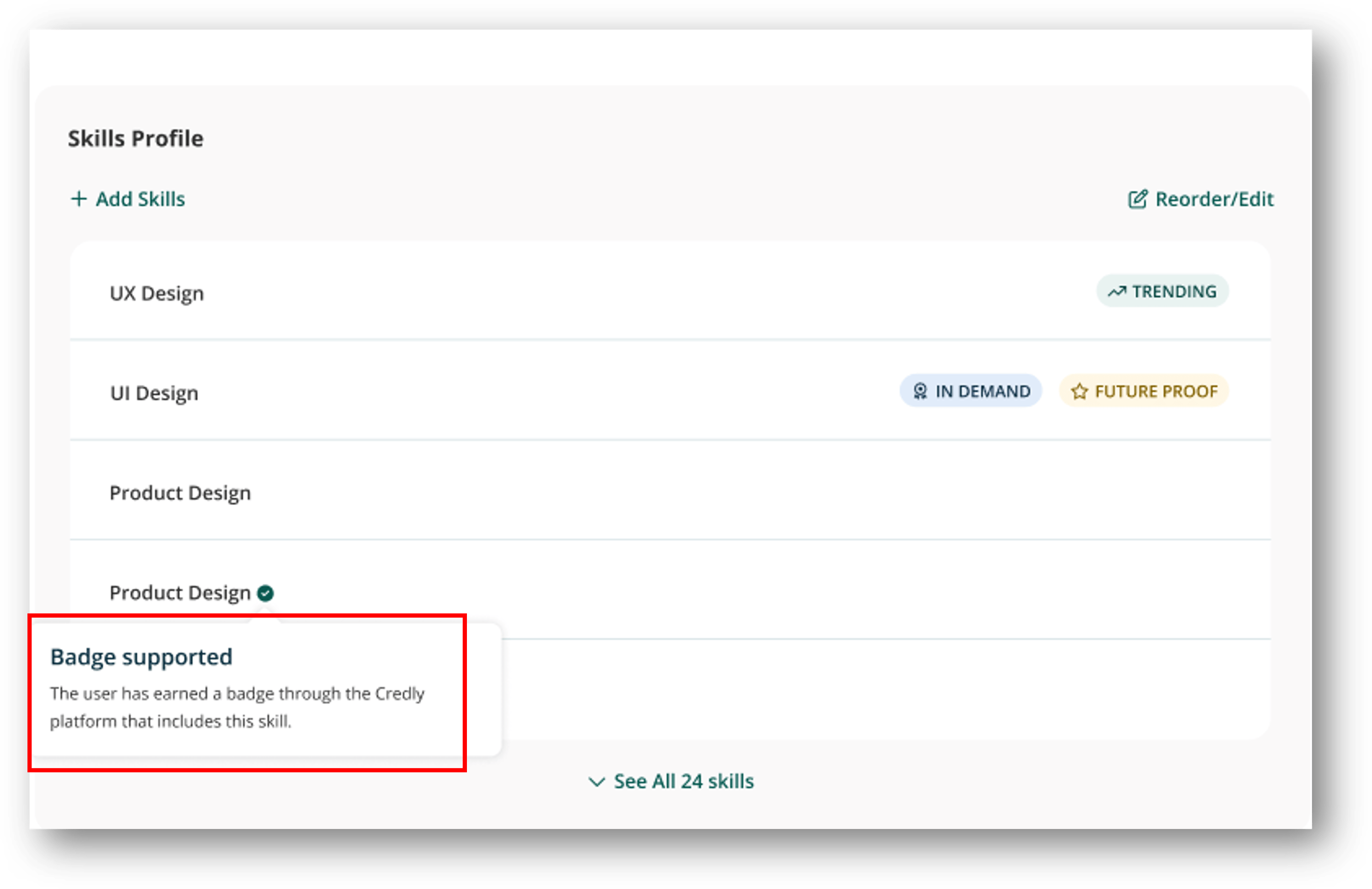 Product Feature - Skills Wallet