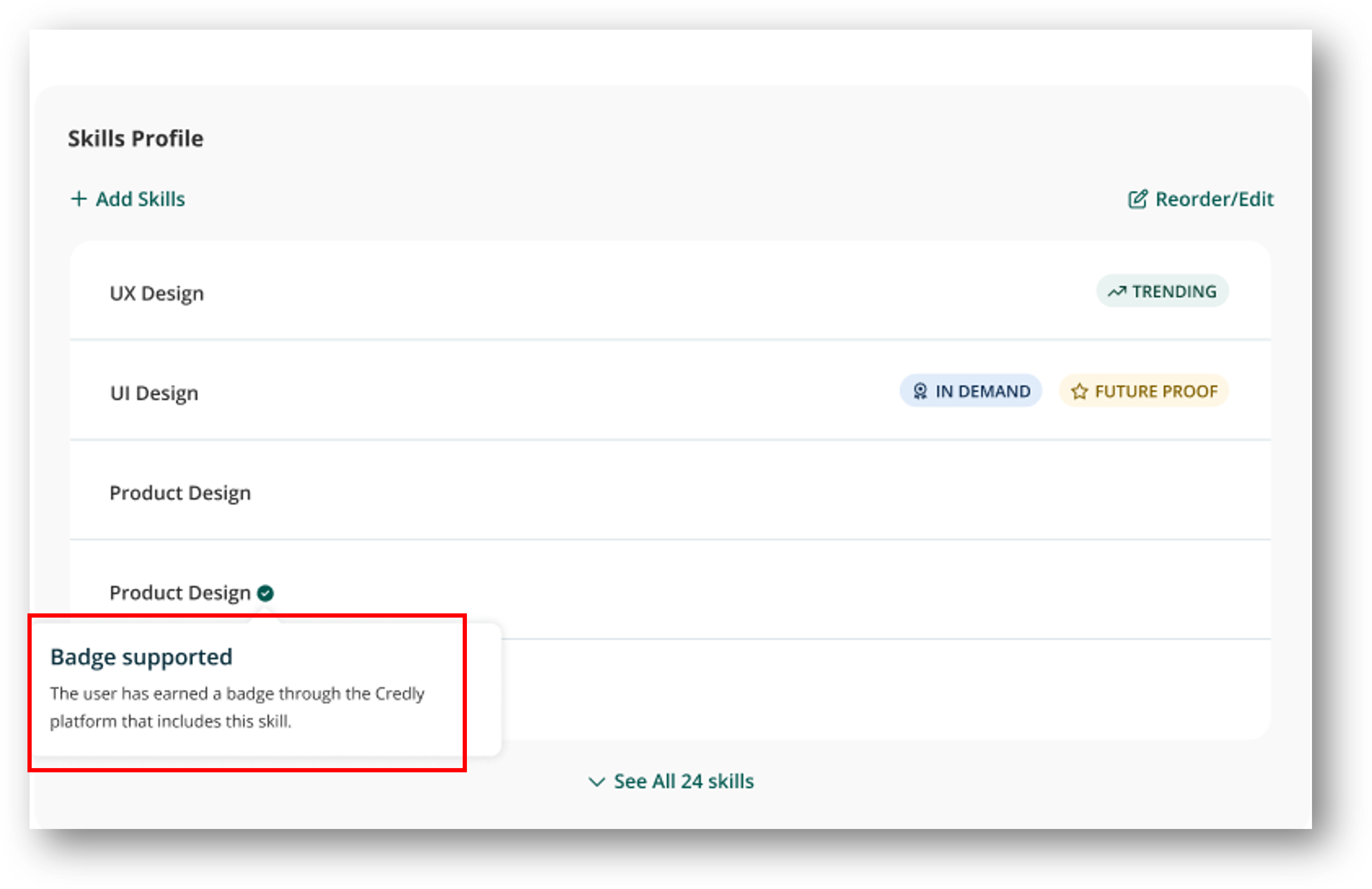 Product Feature - Skills Wallet